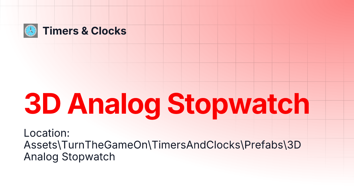 3D Analog Stopwatch | Timers & Clocks